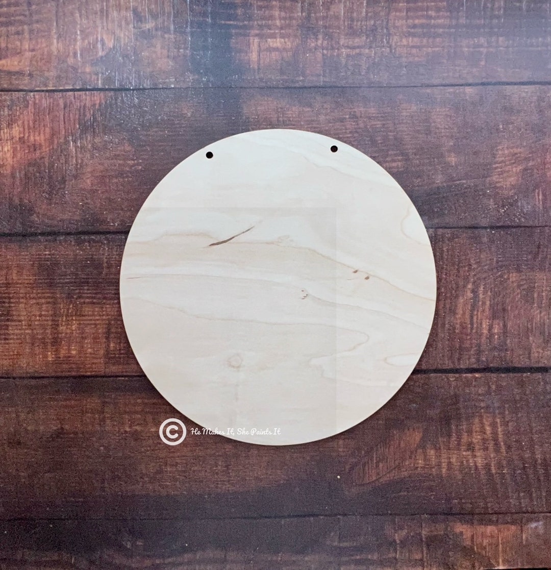 12 or 14 Inch Wood Rounds With Precut Hanging Holes - Etsy