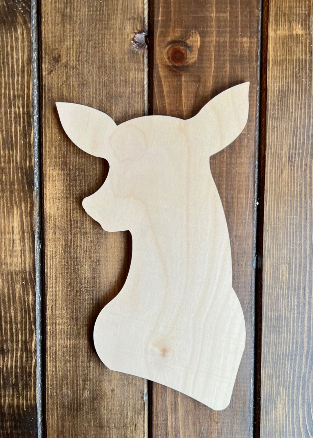 Deer Head Wood Blank Doe - Etsy