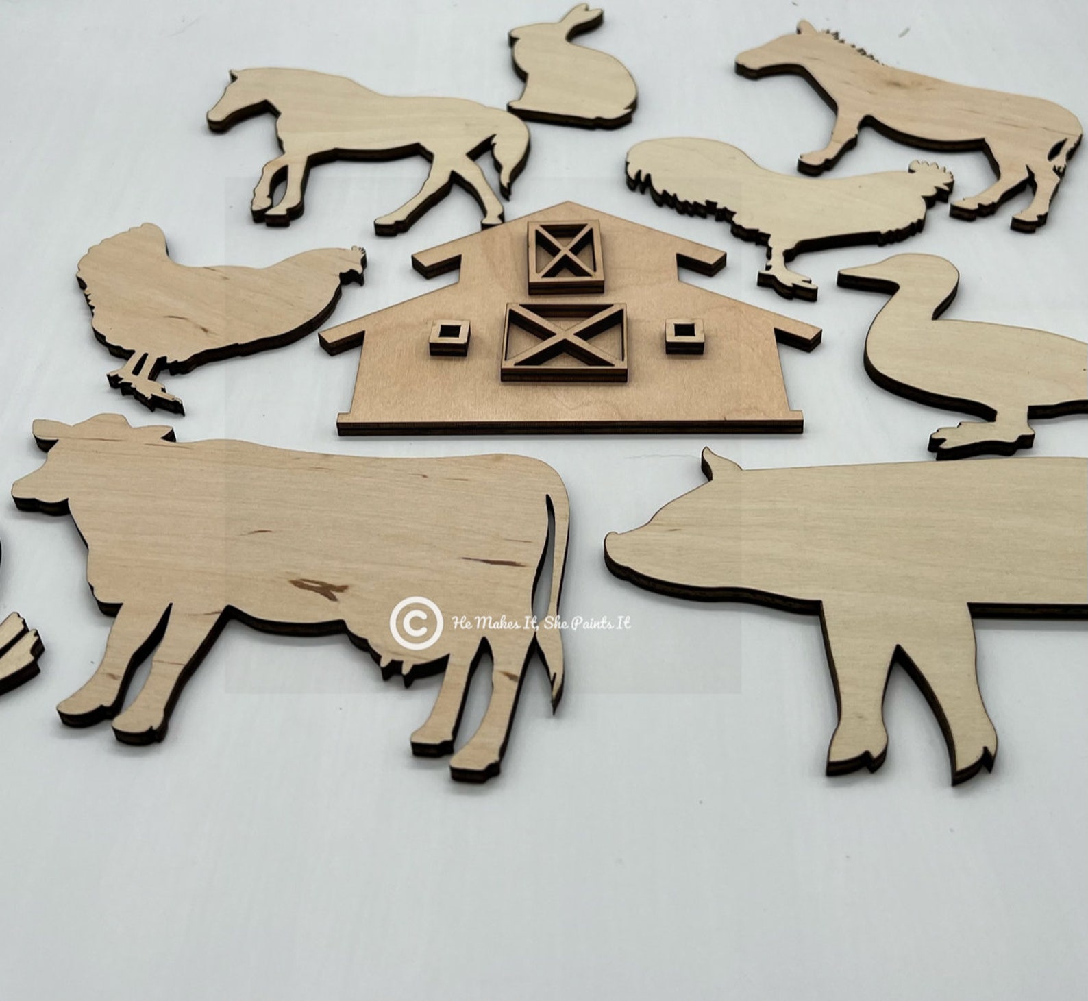 Farm Animal Tiered Tray Set Craft Set Barn Farmhouse - Etsy