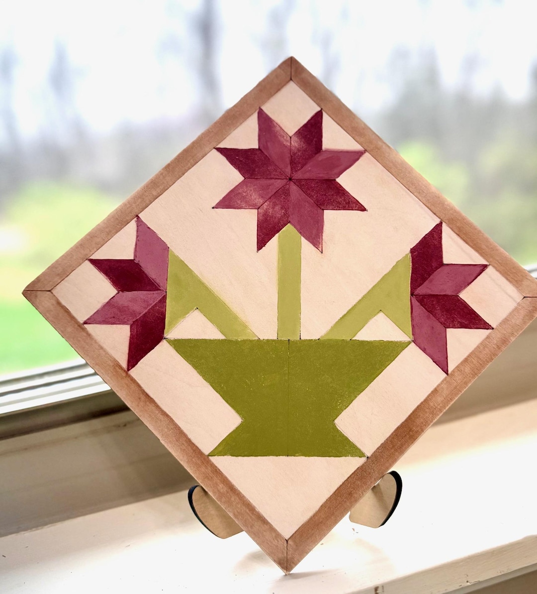 Barn Quilt Design 4 Flowers Craft Blank - Etsy