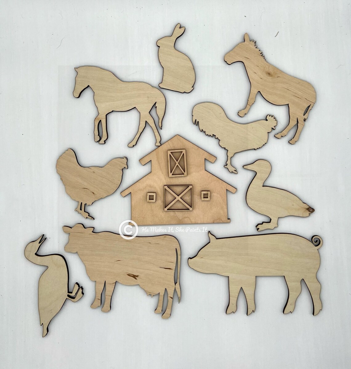 Farm Animal Tiered Tray Set Craft Set Barn Farmhouse - Etsy