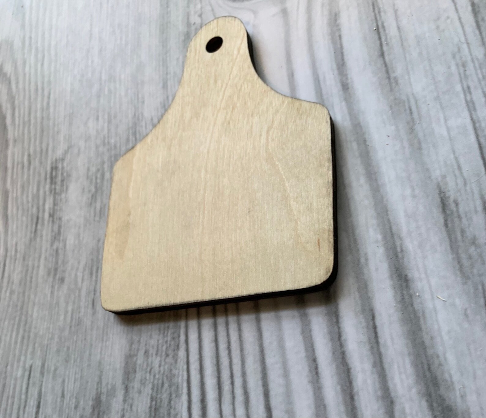 Laser Cut Wood Cow Tags Craft Embellishment Ear Tag Ornament | Etsy