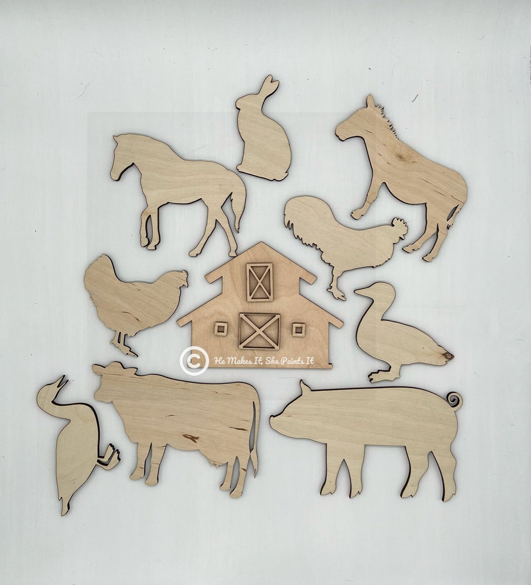 Farm Animal Tiered Tray Set Craft Set Barn Farmhouse - Etsy