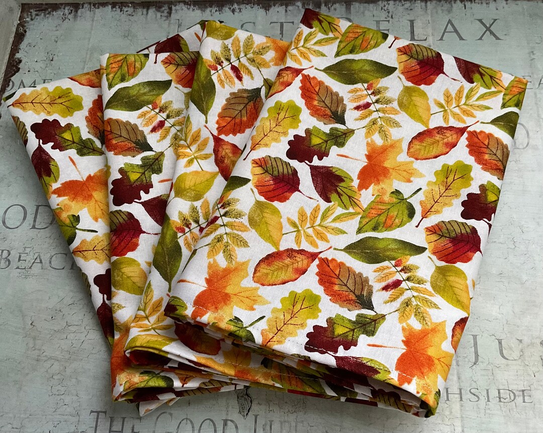 Fall Leaf Cloth Napkins, Thanksgiving Napkins, Set of 4 Cloth Napkins ...