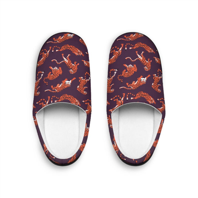 Orange and Purple Tiger Slippers - Etsy