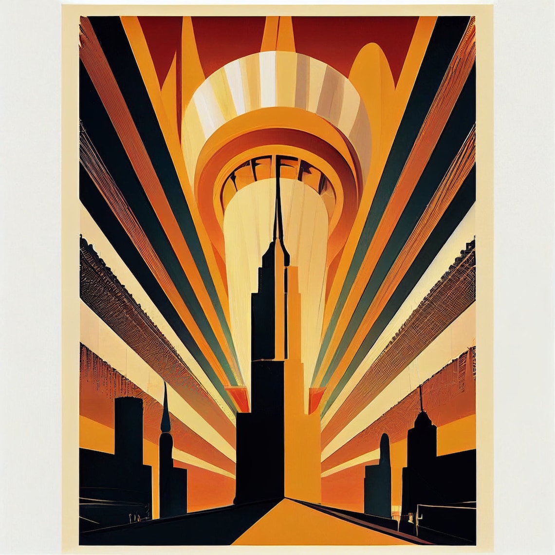 Art Deco Architectural Styled Posters - Etsy