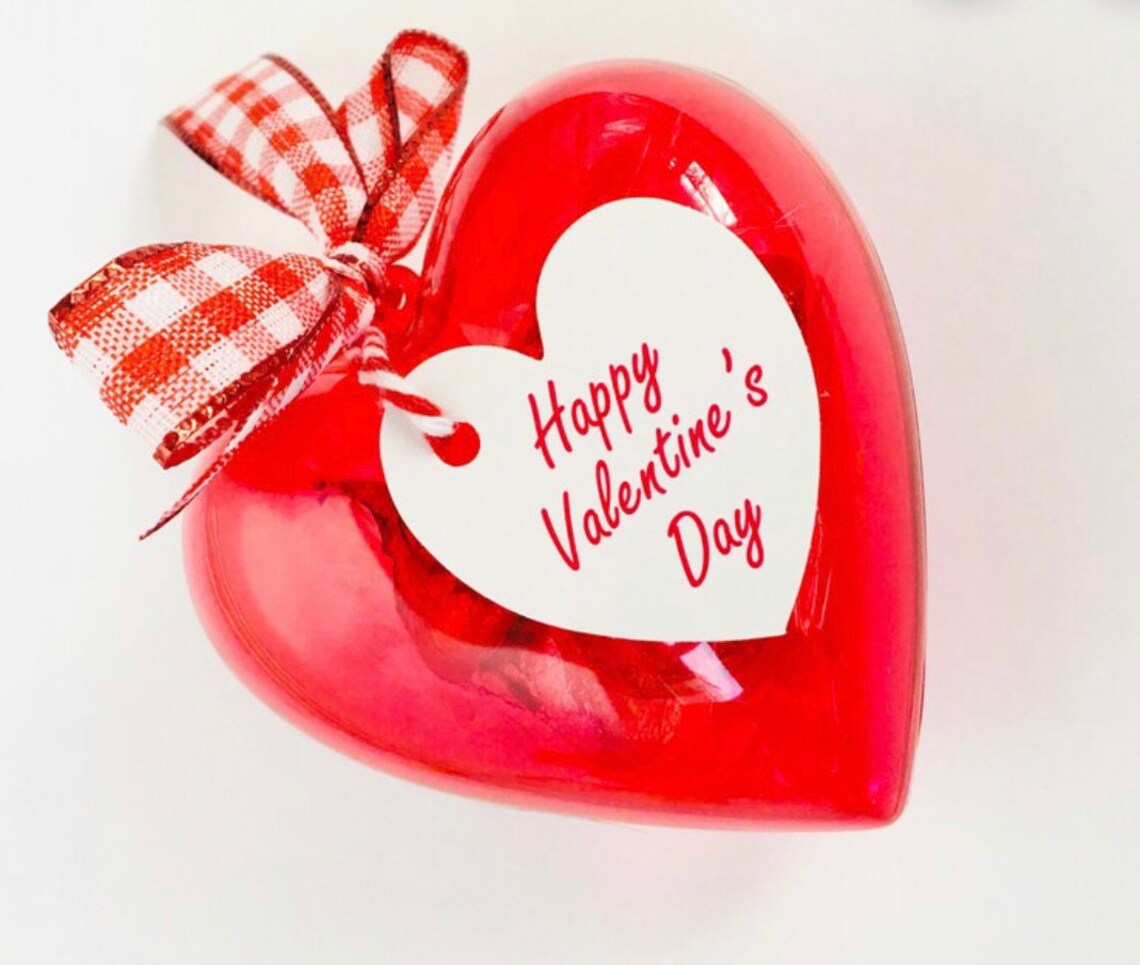 Personalized Plastic Heart Containers, Heart Candy Holder, Valentines ...