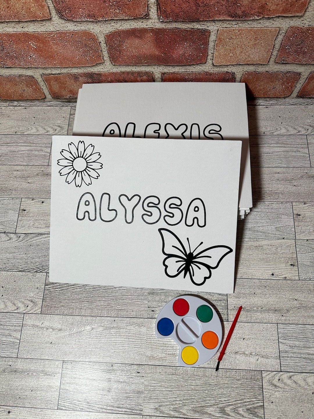 Personalized Kids Custom Name Paint Kit Color Your Own Canvas Paint ...