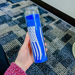 Police Officer Candle/law Enforcement Candle/back the Blue/blue Line ...