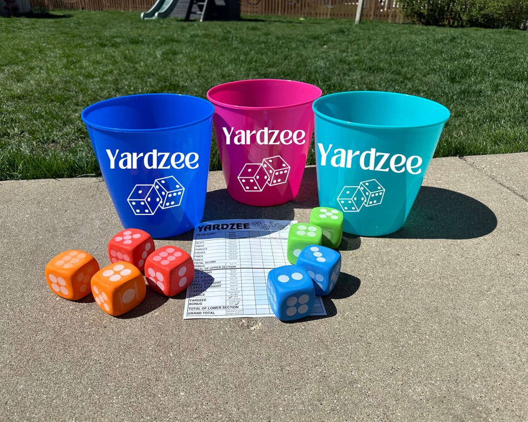 Giant Yard Dice Set All Weather Yardzee, Farkle & 20 Games Kit With ...