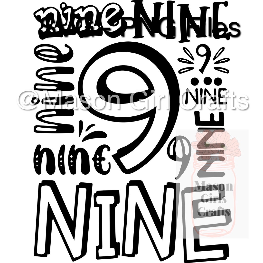 9th Birthday SVG SVG Cut File Digital Download Digital Png Svg File ...