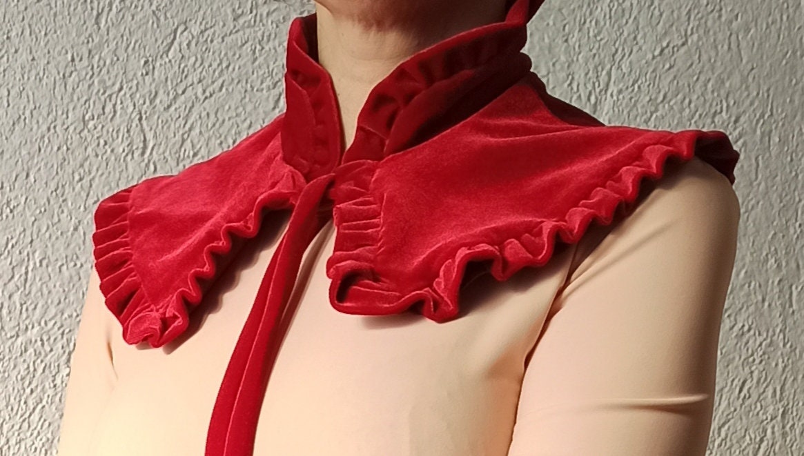 Velvet Collar for Women Collar With Ruffles Peter Pan | Etsy