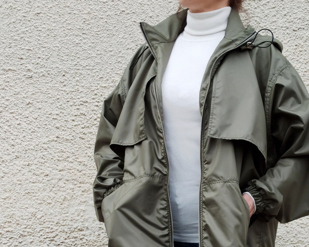 Trench Raincoat, Long Raincoat With Zipper, Spring Overcoat, Maxi ...