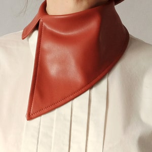 Soft Vegan Leather Collar, Asymmetrical Collar, Detachable, Removable ...