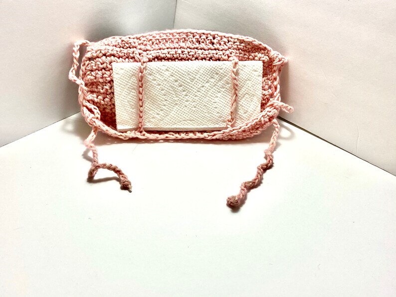Cute Pink Crochet Face Mask and Holder Set for Women - Etsy