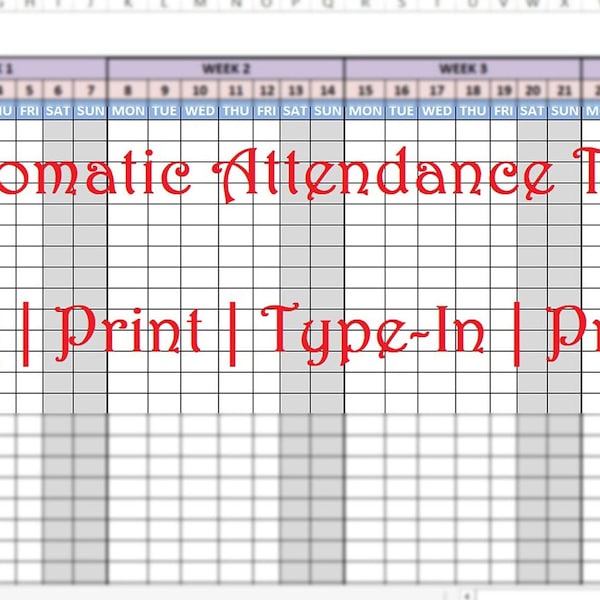 Employee Attendance Excel - Etsy
