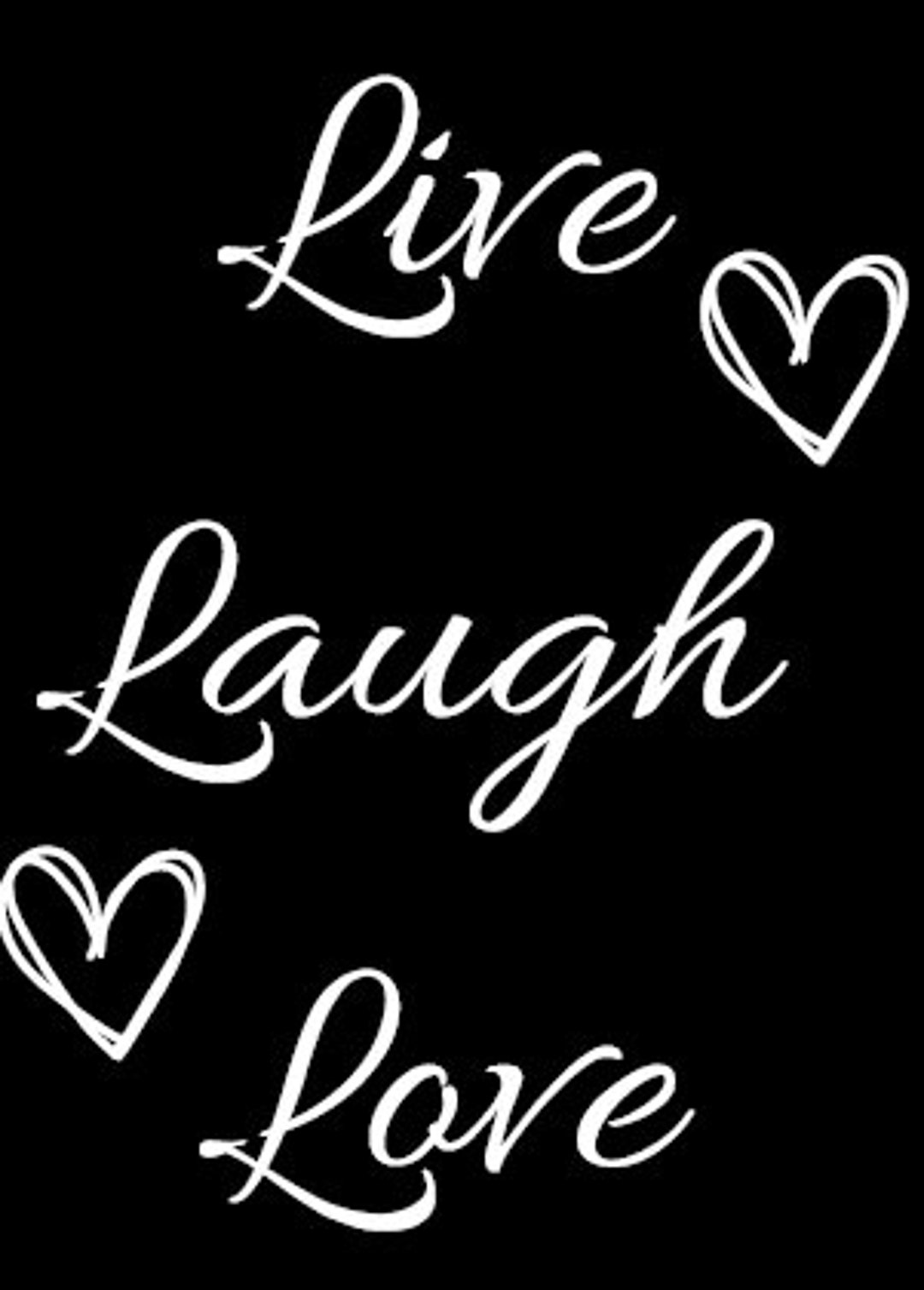 A3 Live Laugh Love Poster Black Background - Etsy