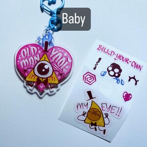 Spinner Bill Cipher Old Man Yaoi Gravity Falls Charm // 2.5” Acrylic ...