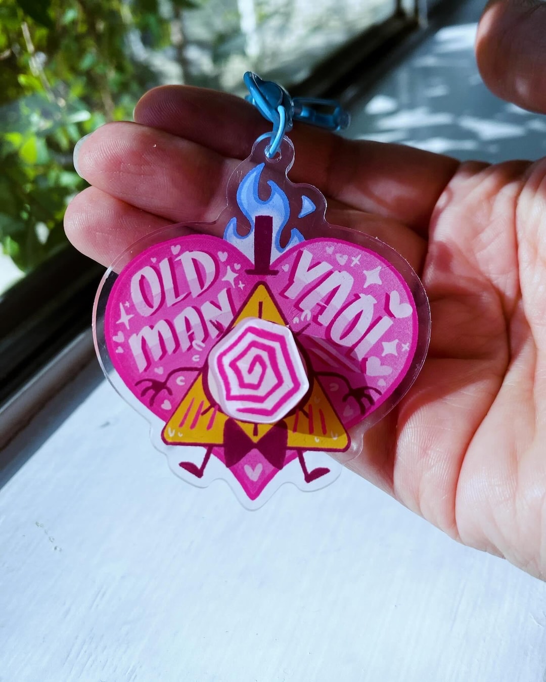 Spinner Bill Cipher Old Man Yaoi Gravity Falls Charm // 2.5” Acrylic ...