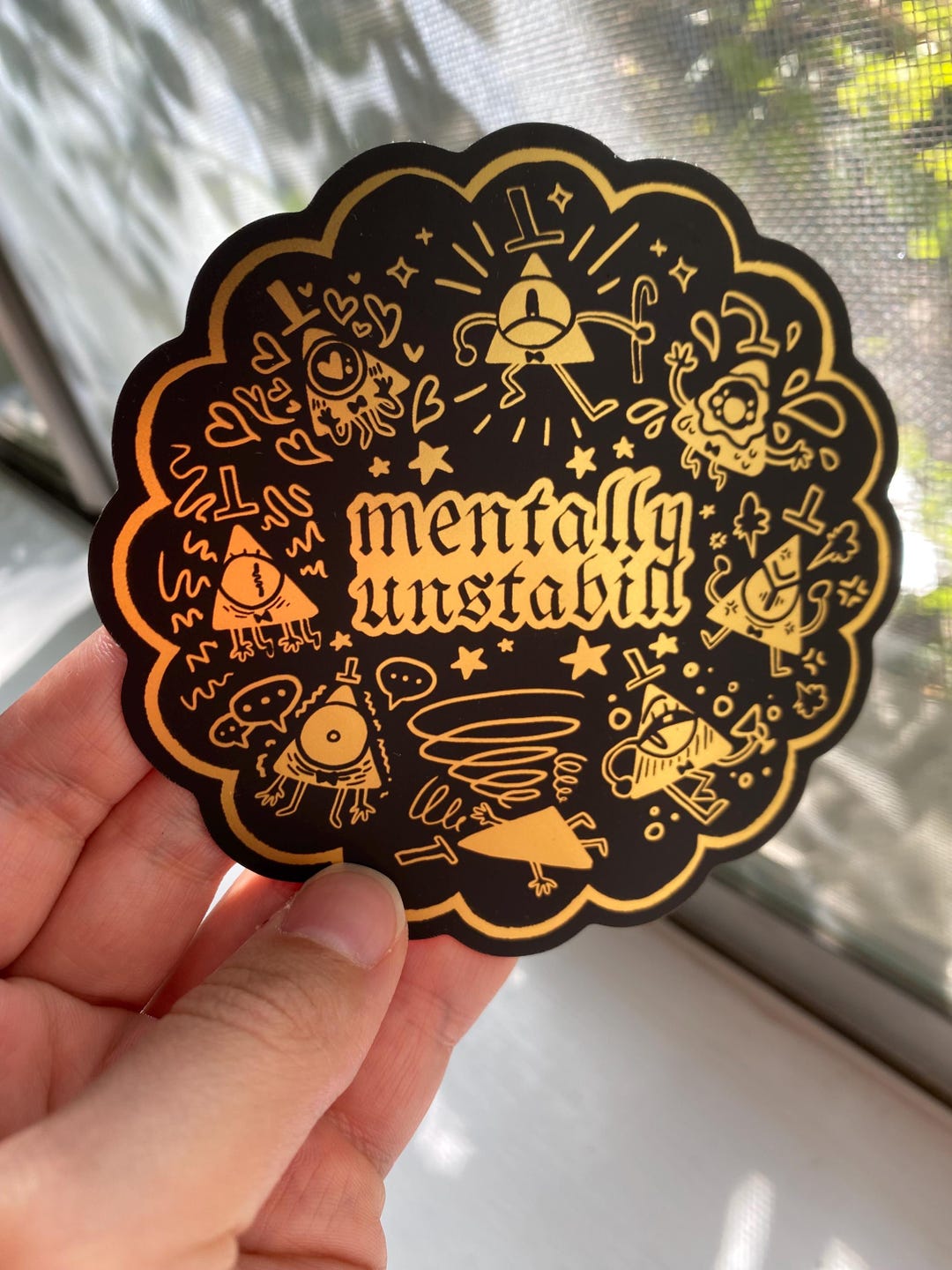 Bill Cipher Unstable Gravity Falls Sticker - 4" Die Cut - for ...