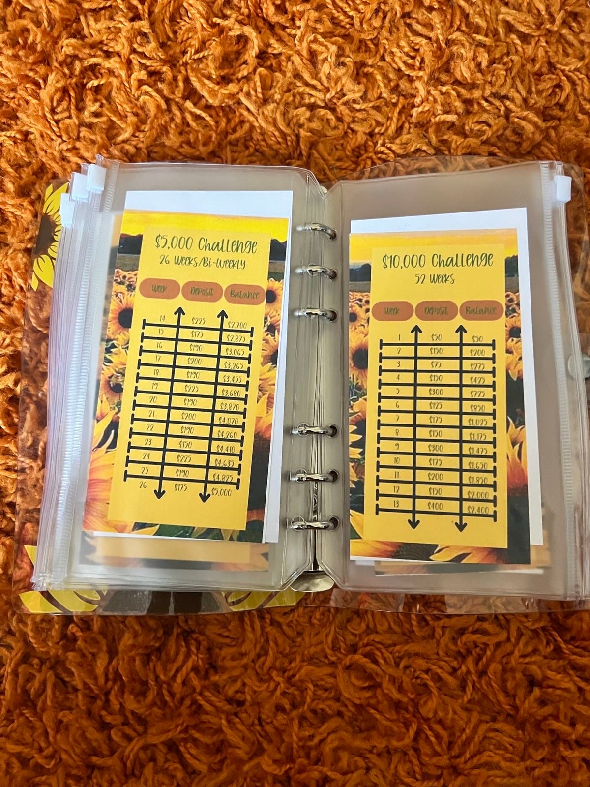 Sunflower Money Saving Challenge Binder Saving Challenge - Etsy