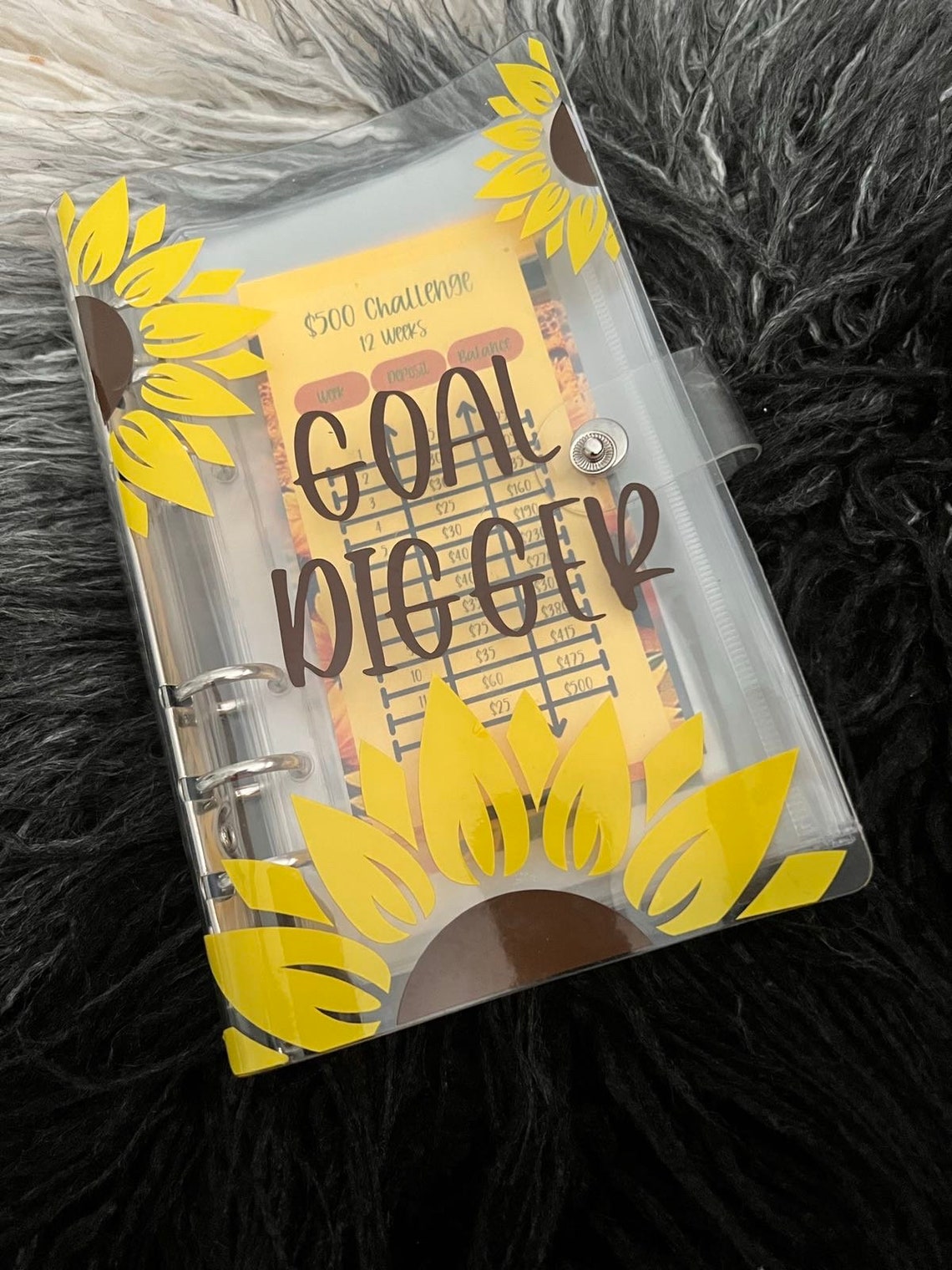 Sunflower Money Saving Challenge Binder Saving Challenge - Etsy