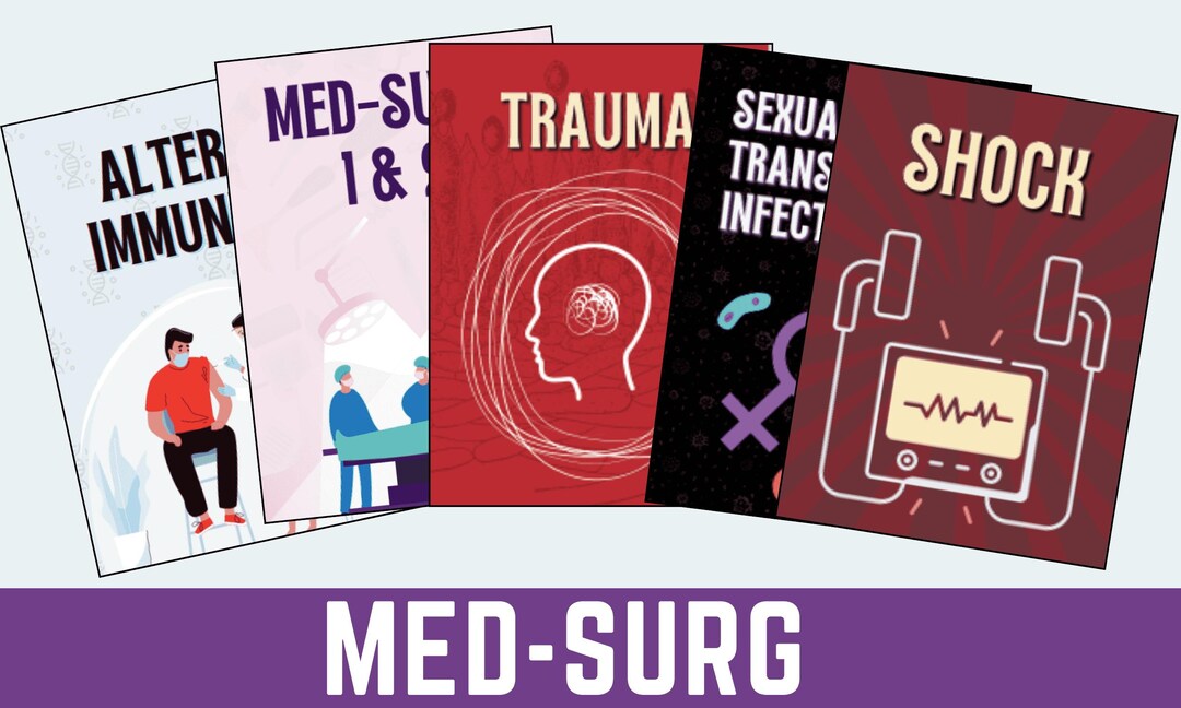 Med-surg 1 & 2 Nursing School Bundle Med Surg Guide Digital Download ...