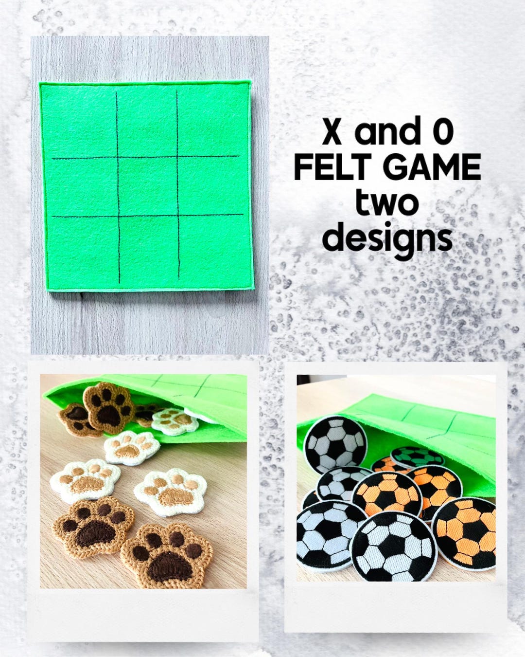 DIY Felt X and O Game Pattern – Football & Bear Paw Printable PDF ...