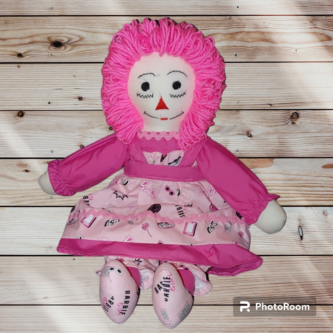 Handmade Raggedy Ann Barbie/pink Dress Doll 20 - Etsy
