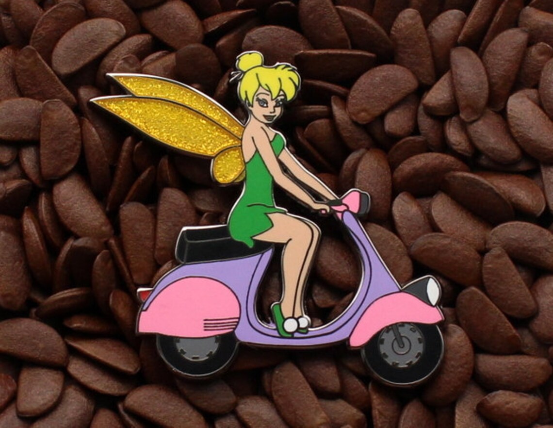 Tinkerbell Pins Angel Tinker Bell Fantasy Pin Motorcycle - Etsy
