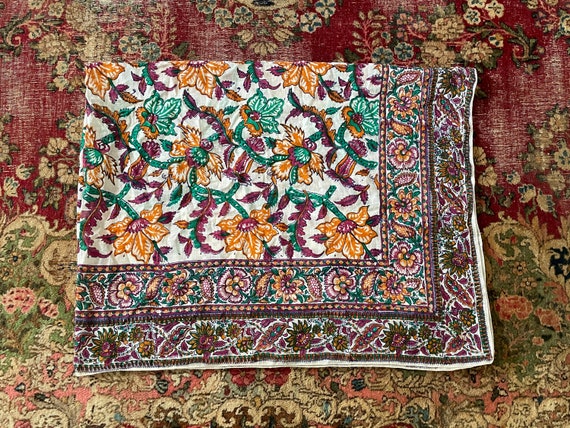 Anne Klein for Robinson & Golluber Block Print Shawl Vintage - Etsy