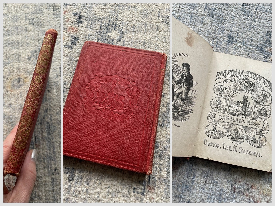 Antique Victorian Hardcover Book, Red With Gilded Binding, Riverdale ...