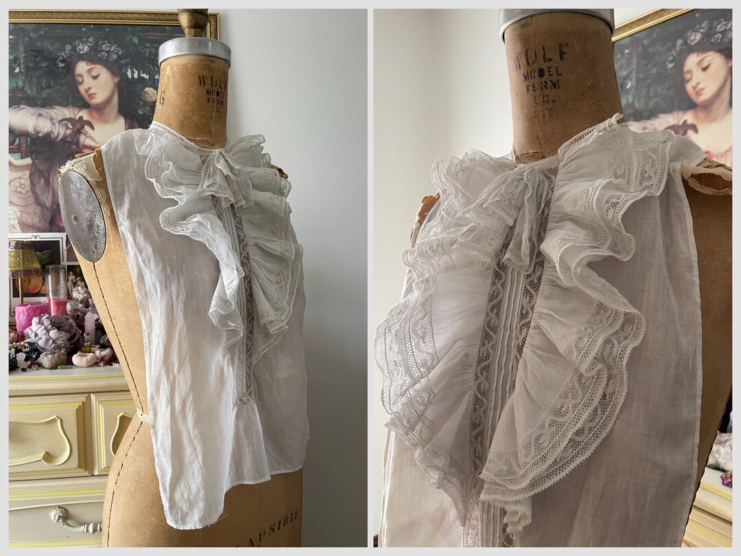 Antique Victorian White Cotton & Lace Dickie | Women’s Accessory ...