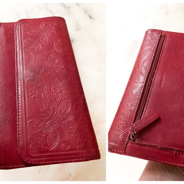 Red Leather Wallet - Etsy
