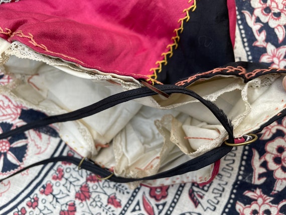 Antique Victorian patchwork reticule handbag | handma… - Gem