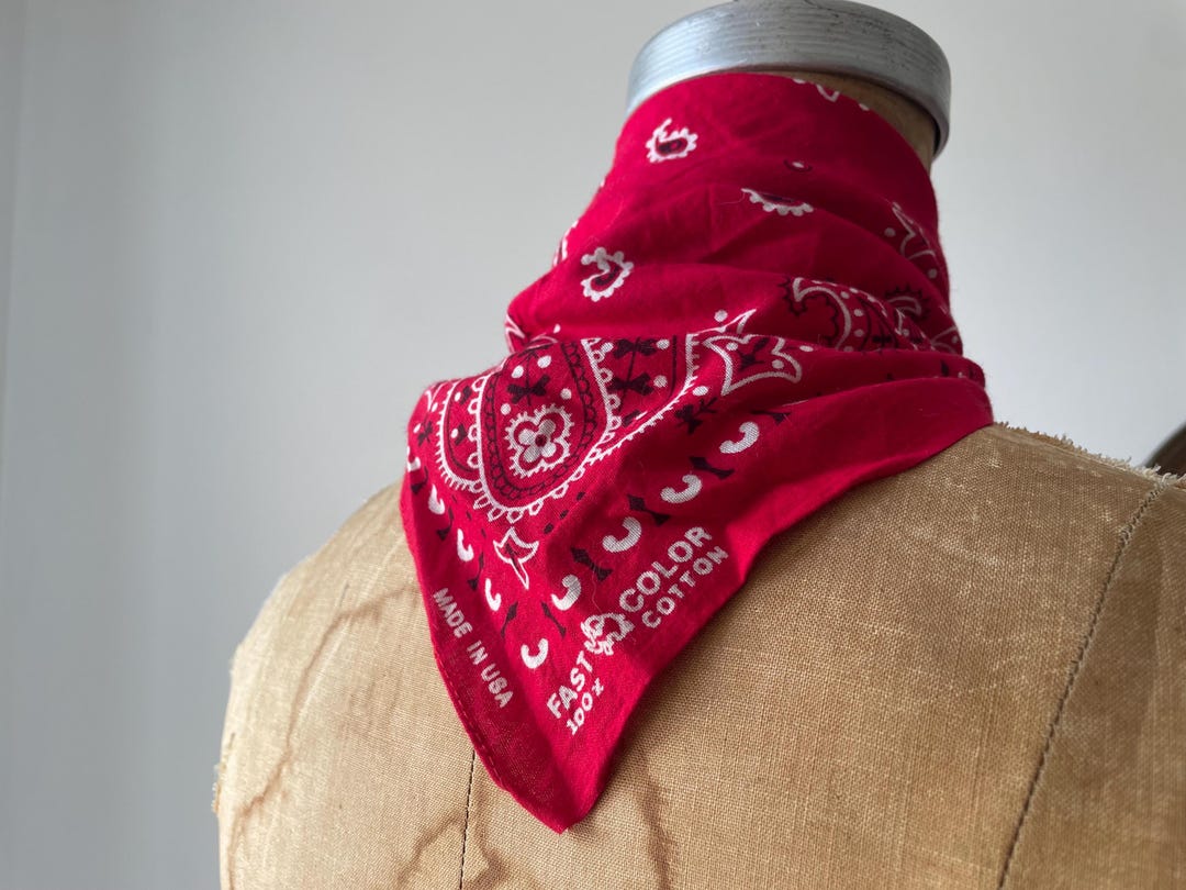 Rare Elephant Bandana, Soft Cotton Red Bandana, Fast Color | Elephant ...