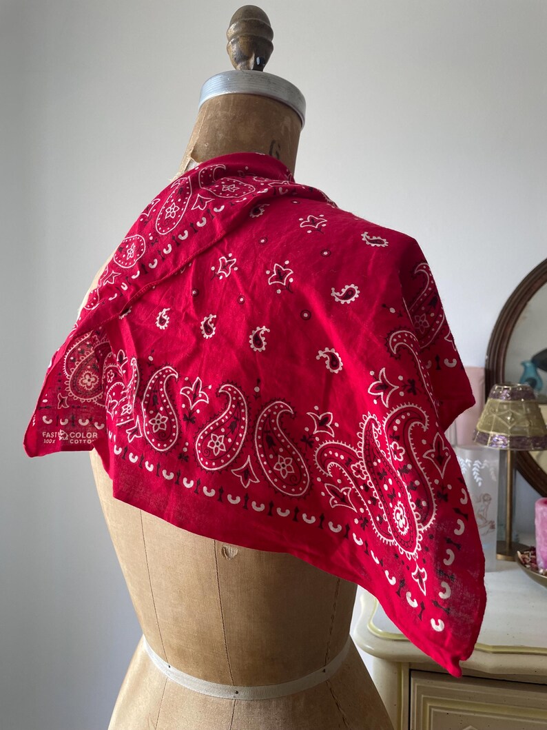 Rare Elephant Bandana, Soft Cotton Red Bandana, Fast Color Elephant ...