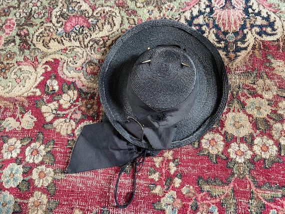 Antique Early 20th Century Childrens Hat Black Woven Straw | Etsy