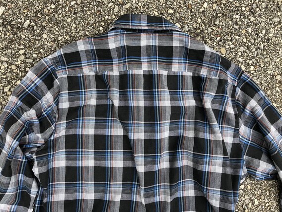 Vintage 1970s ‘80s paper thin button down | black & b… - Gem