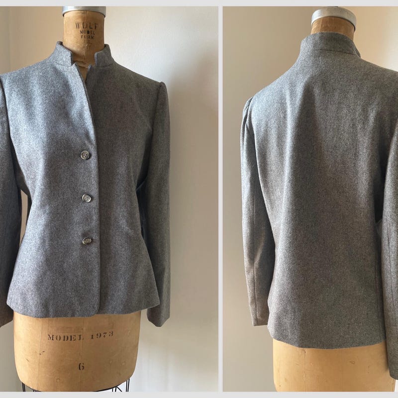 Grey Wool Blazer Vintage - Etsy