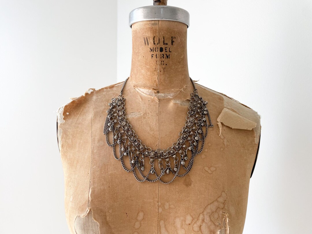 Vintage Middle Eastern Bohemian Silver Bell Necklace | Belly Dancing ...