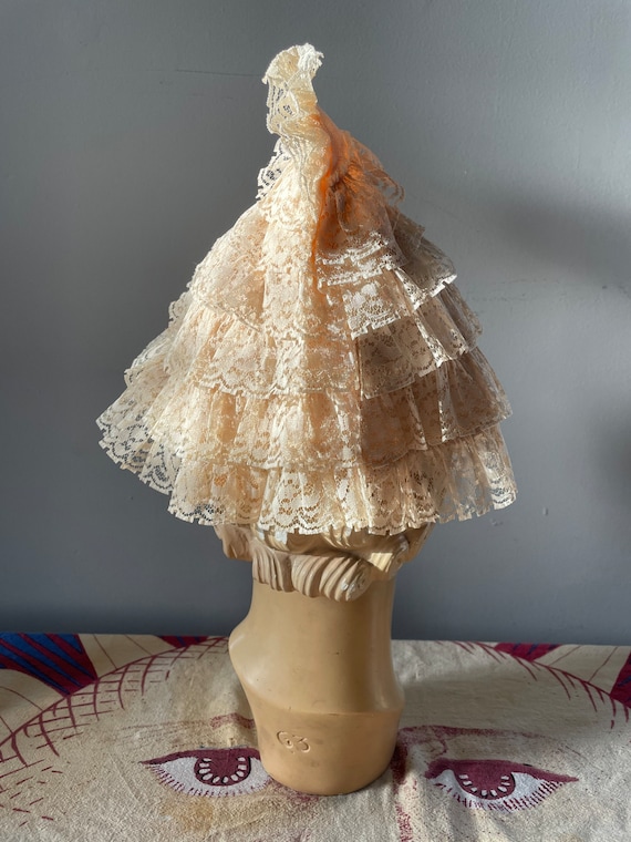 Vintage 1940’s cream lace pixie cap | whimsical lace … - Gem