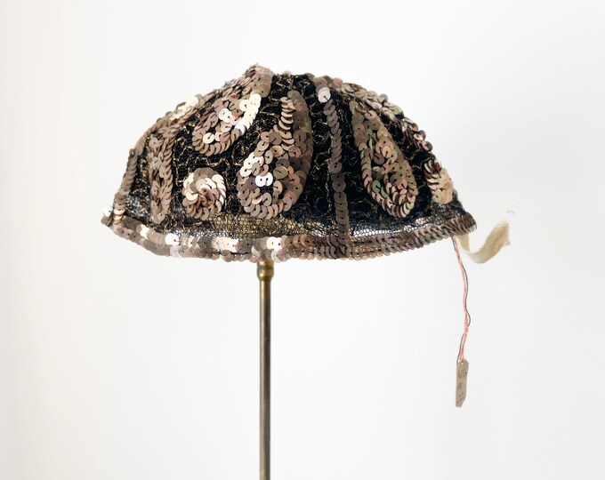 Deadstock Antique 1920’s Flapper Cap, Sequin & Mesh Skullcap | ‘20s ...