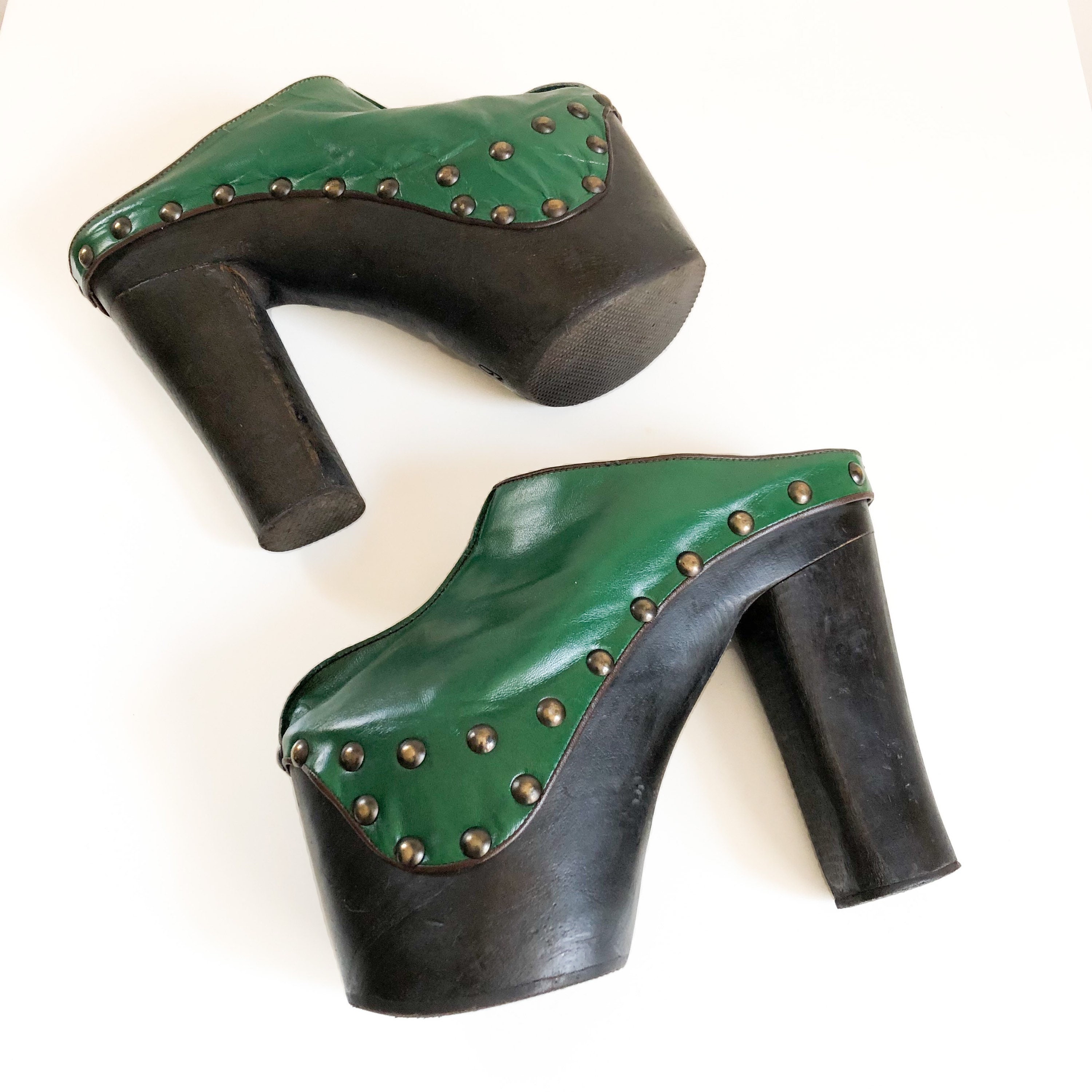 Vintage 70s Disco Studded Platforms Collectible & Rare - Etsy