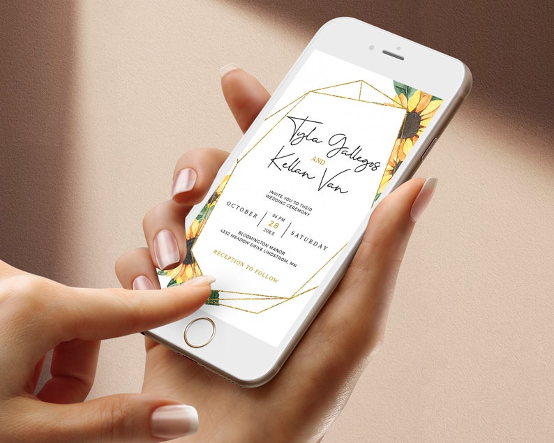 Smartphone Wedding Evite Template IPhone Electronic Etsy