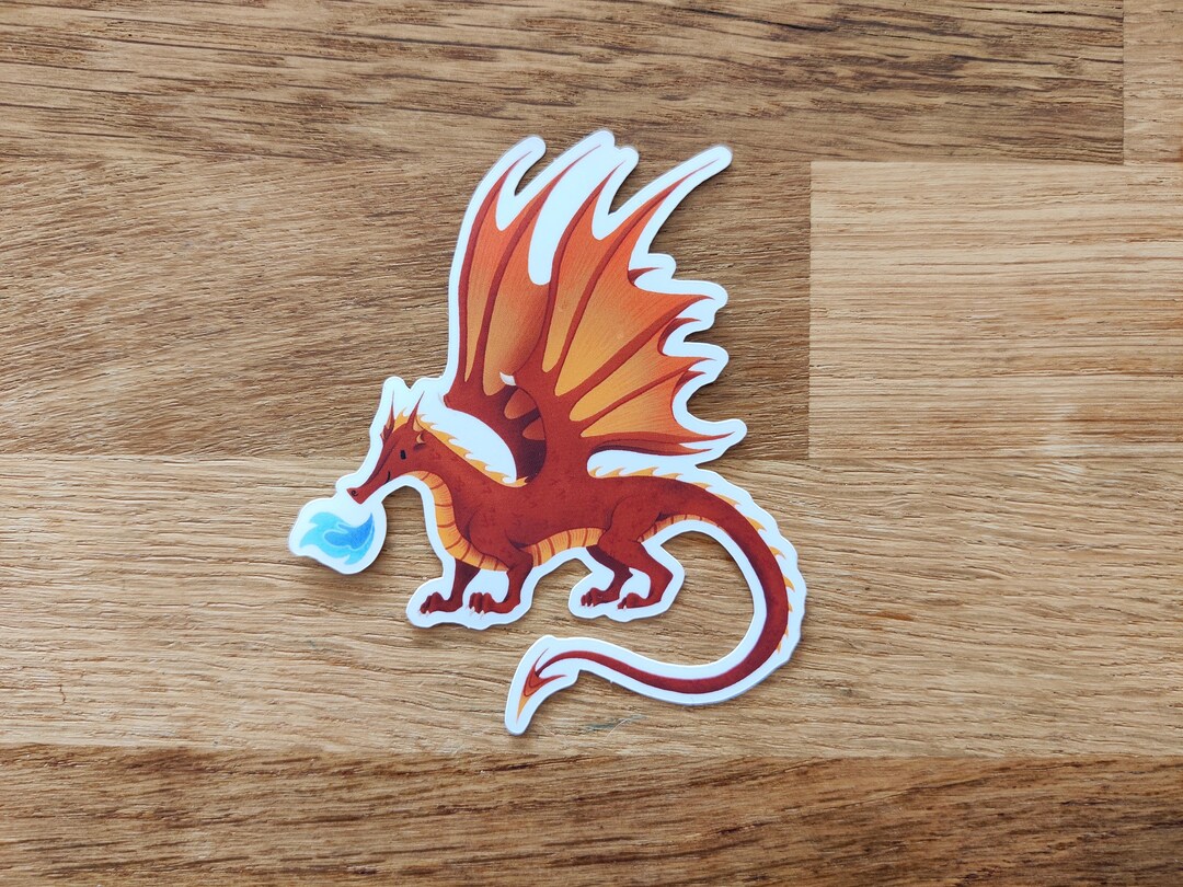Tiny Red Dragon Matte Vinyl Sticker - Etsy