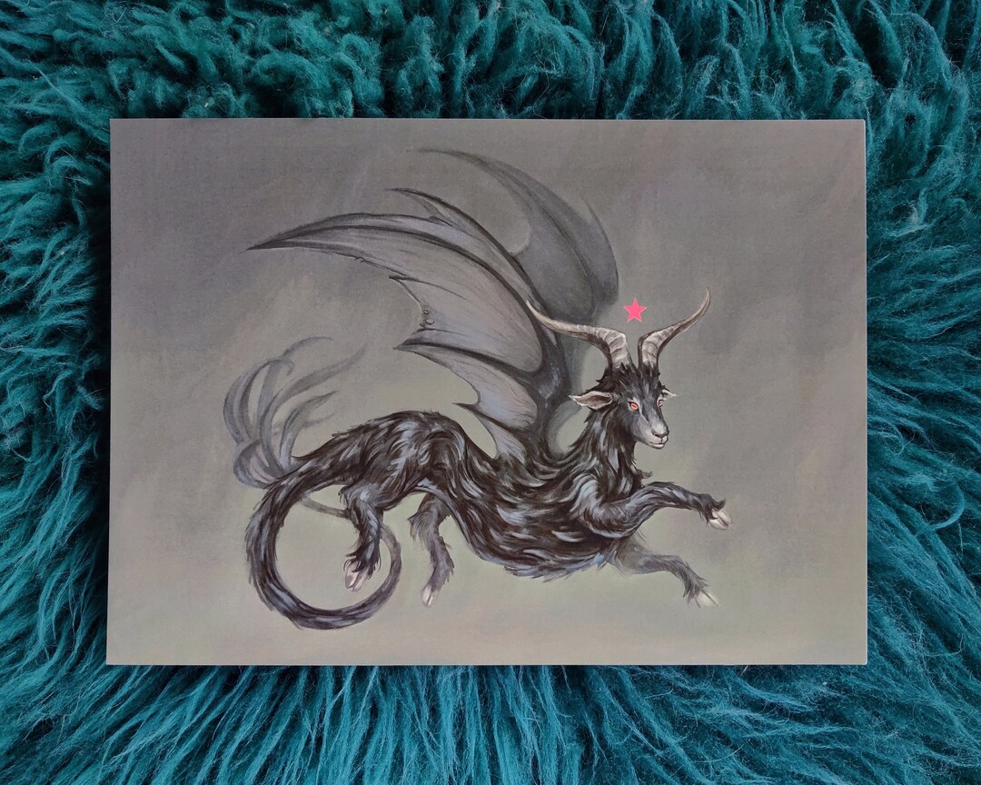 Baphomet Dragon A4 Art Print - Etsy