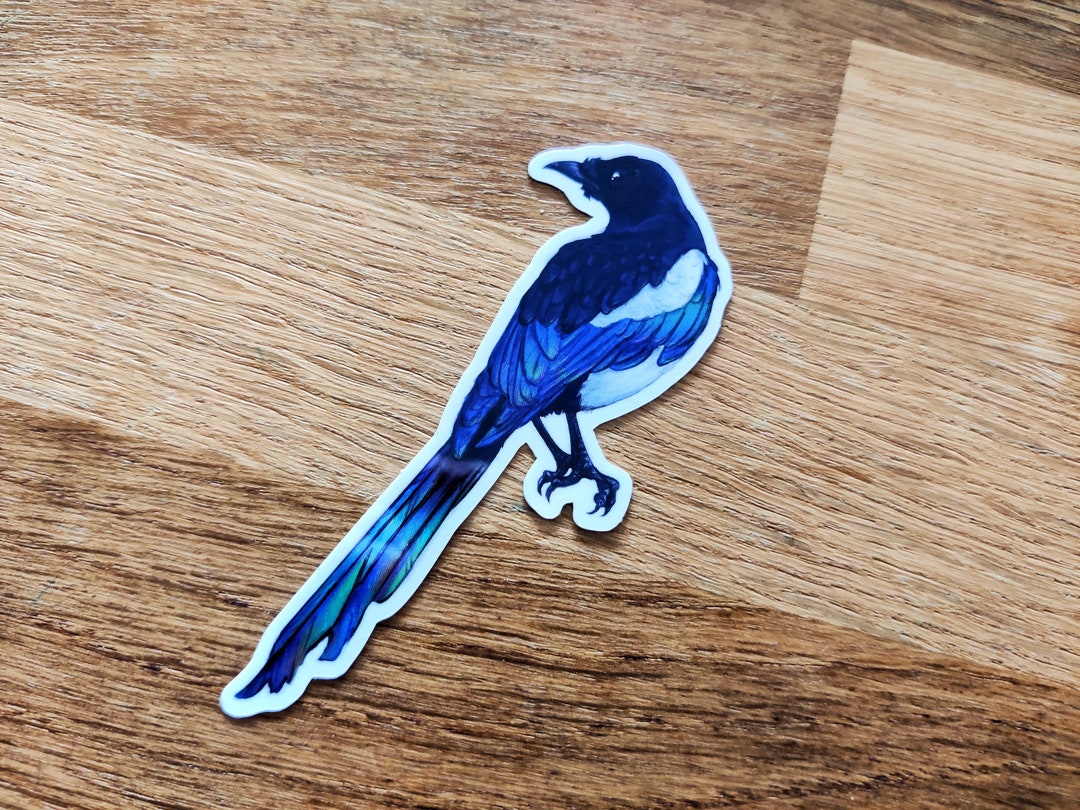 Shiny Magpie | Holographic Glossy Vinyl Sticker - Etsy