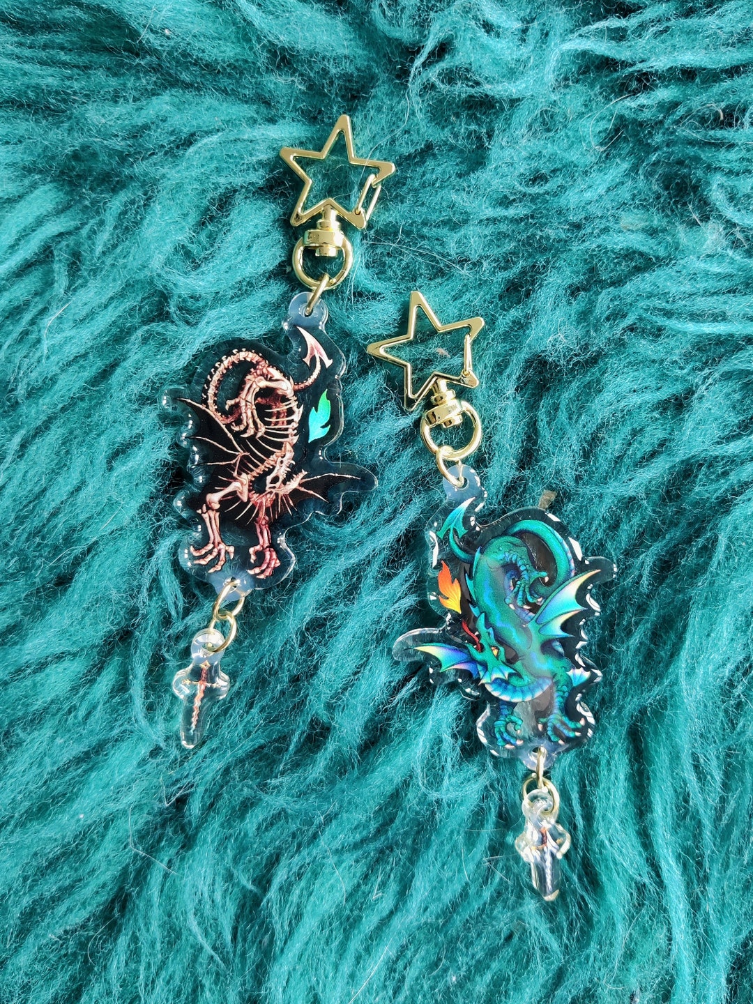 Dragonslayer | Double-sided Epoxy Keychain - Etsy