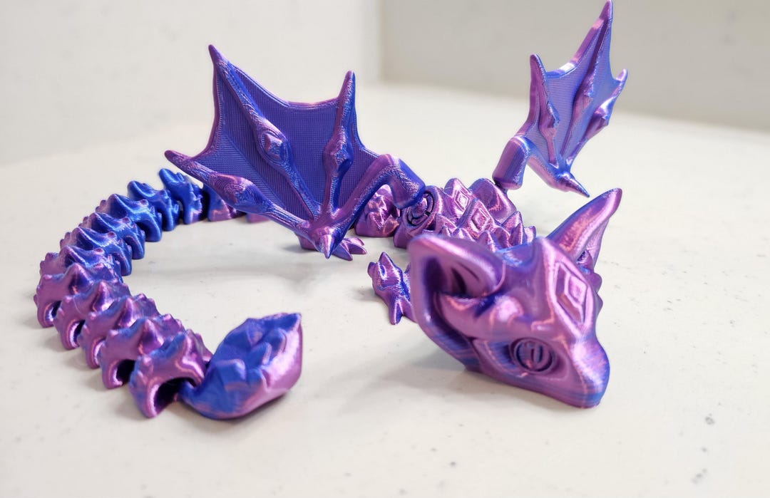 Articulated Nightstone Dragon | Single Color | 3d Printed | High ...